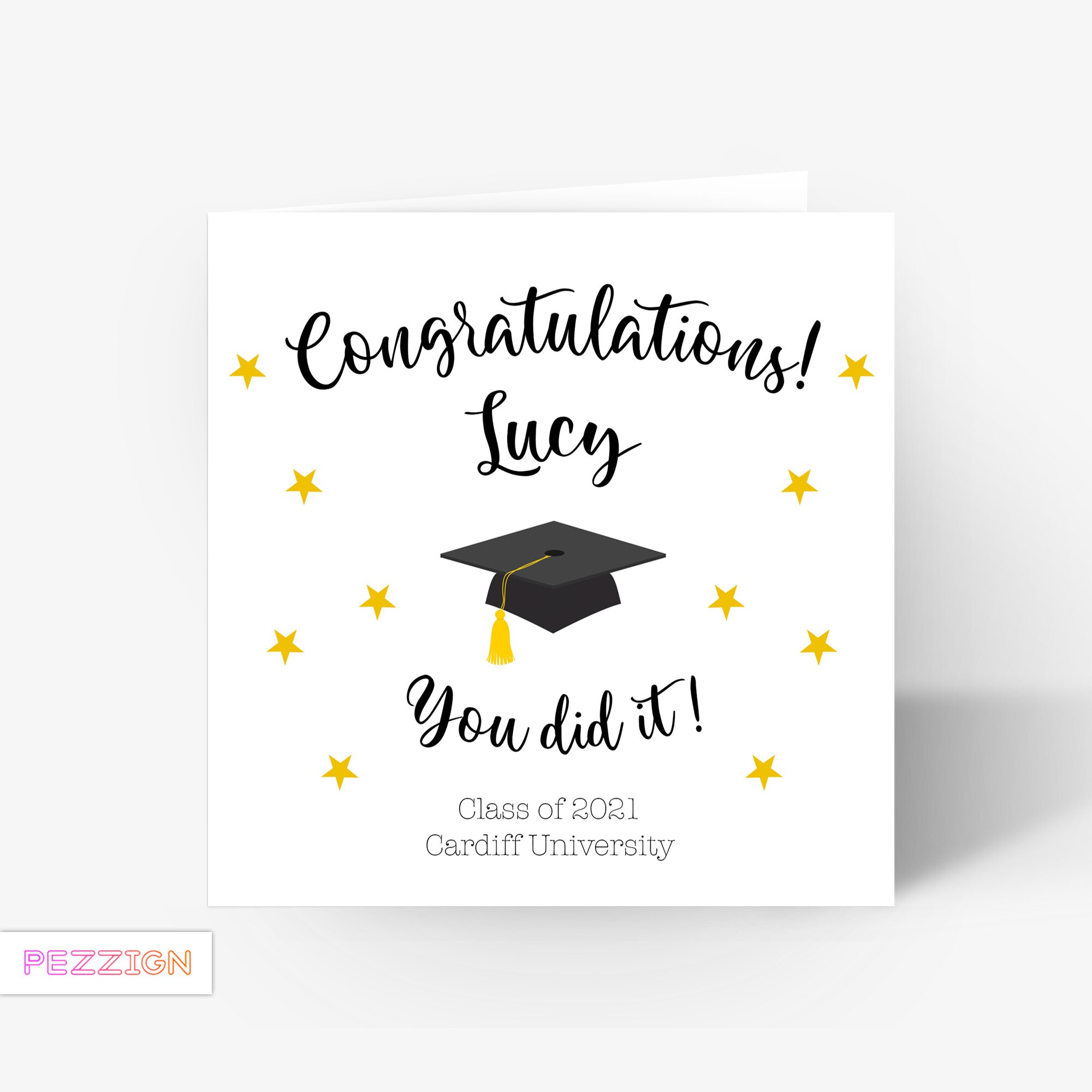 Personalised Graduation Card University Card Congratulations - Etsy