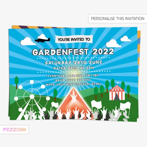 Personalised Festival Invitations - Etsy