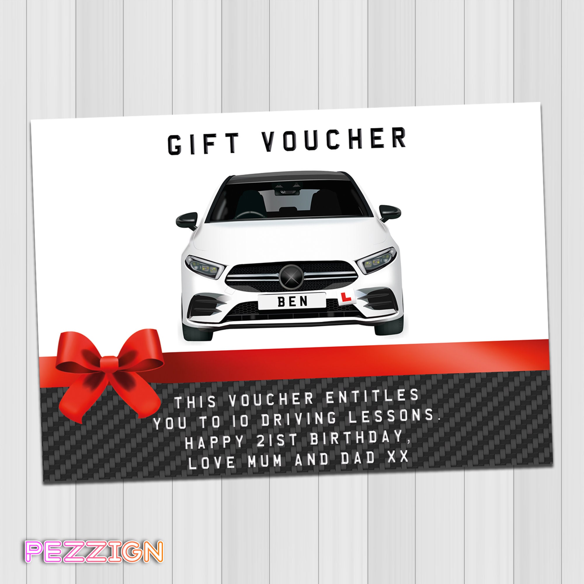 Personalised Driving Lessons Gift Voucher Birthday Gift Idea | Etsy UK