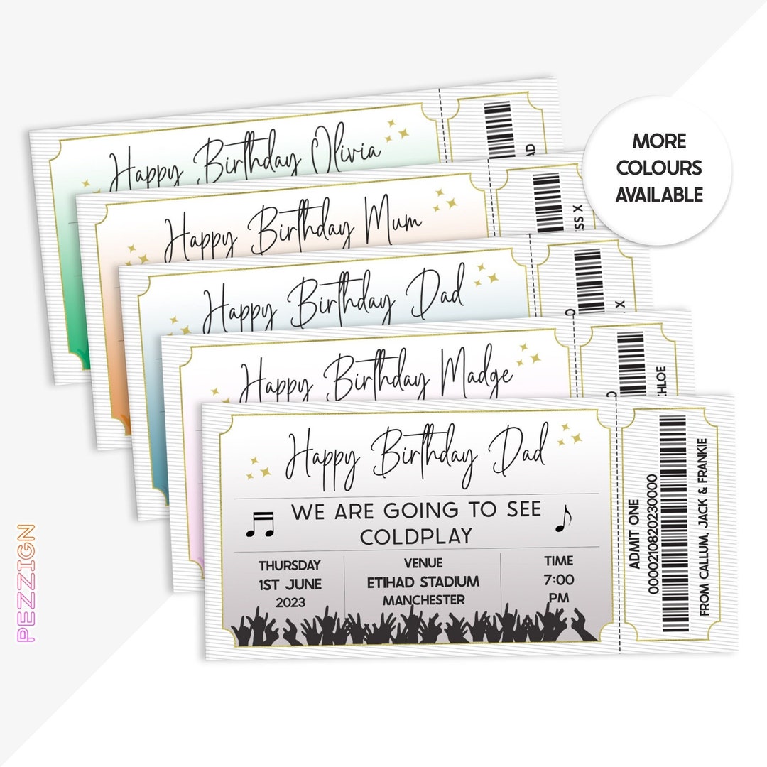 Personalised Event Ticket for Theatre, Concerts, Musicals, Live Show ...