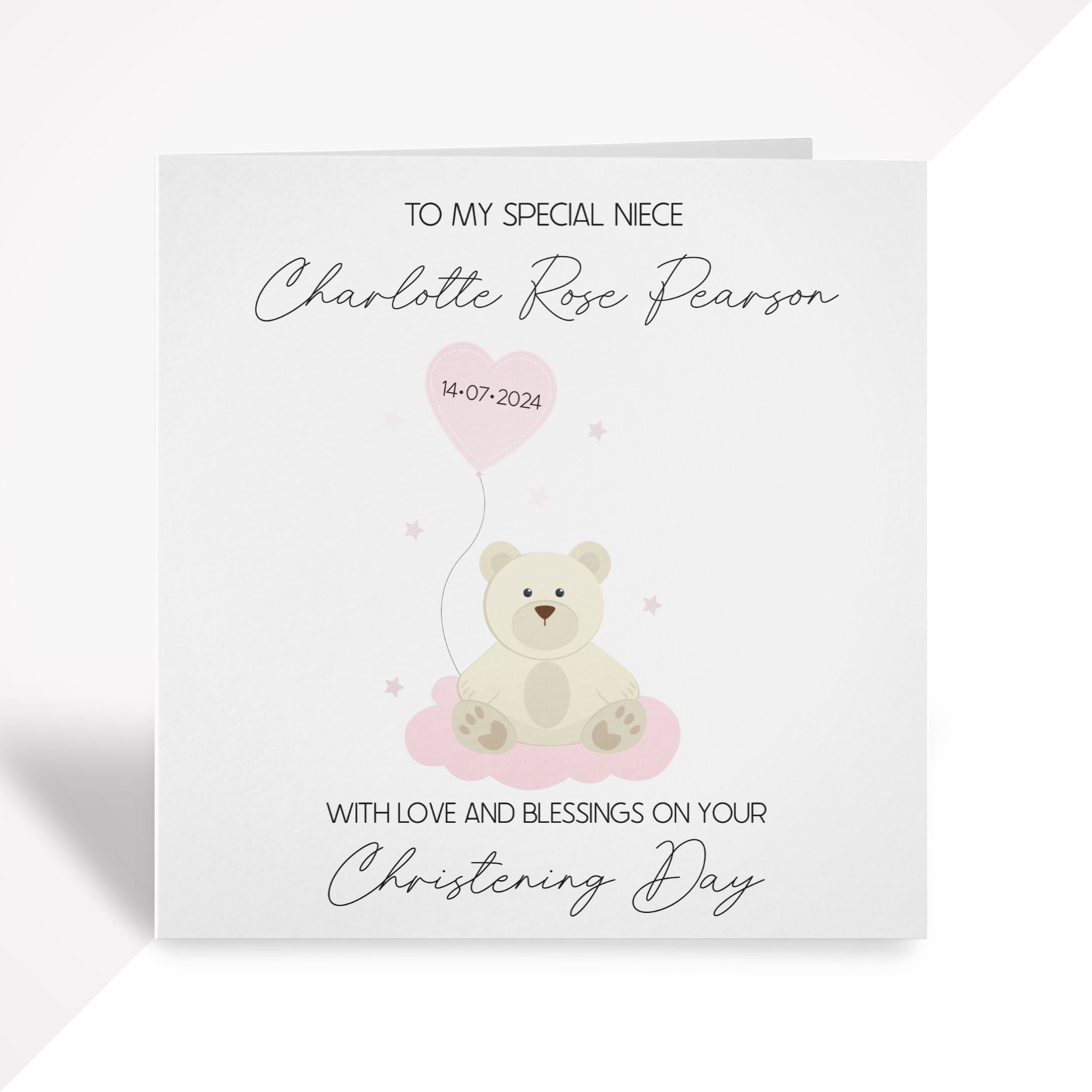 Personalised Christening Card for Baby Girl | Baptism, Confirmation ...