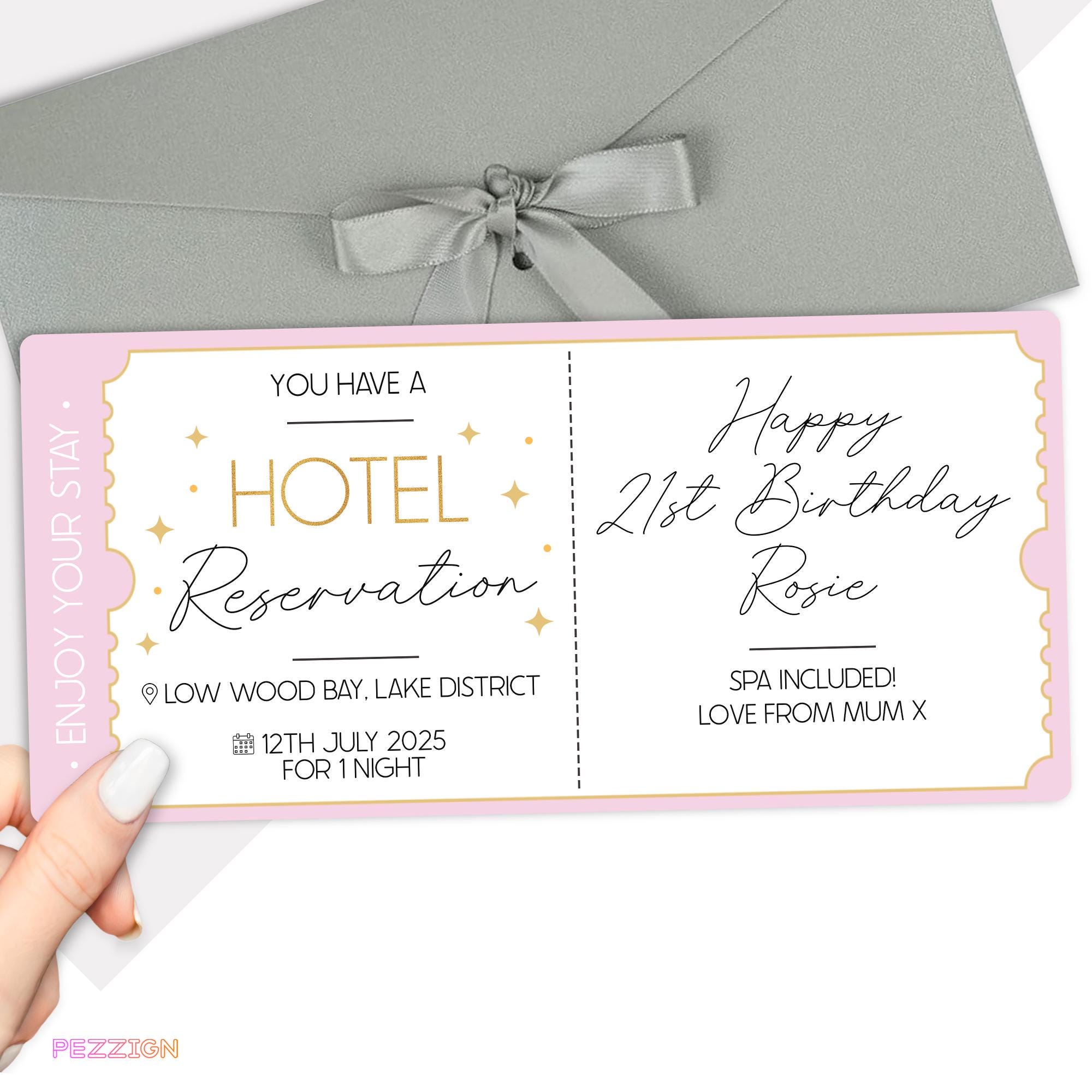 Personalised Surprise Hotel Stay Gift Voucher | Weekend Getaway Ticket ...