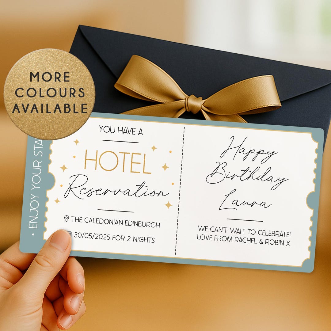 Personalised Surprise Hotel Stay Gift Voucher | Weekend Getaway Ticket ...