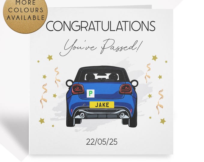 Passed Driving Test Card, Congratulations Cards, Funny Driving Test ...