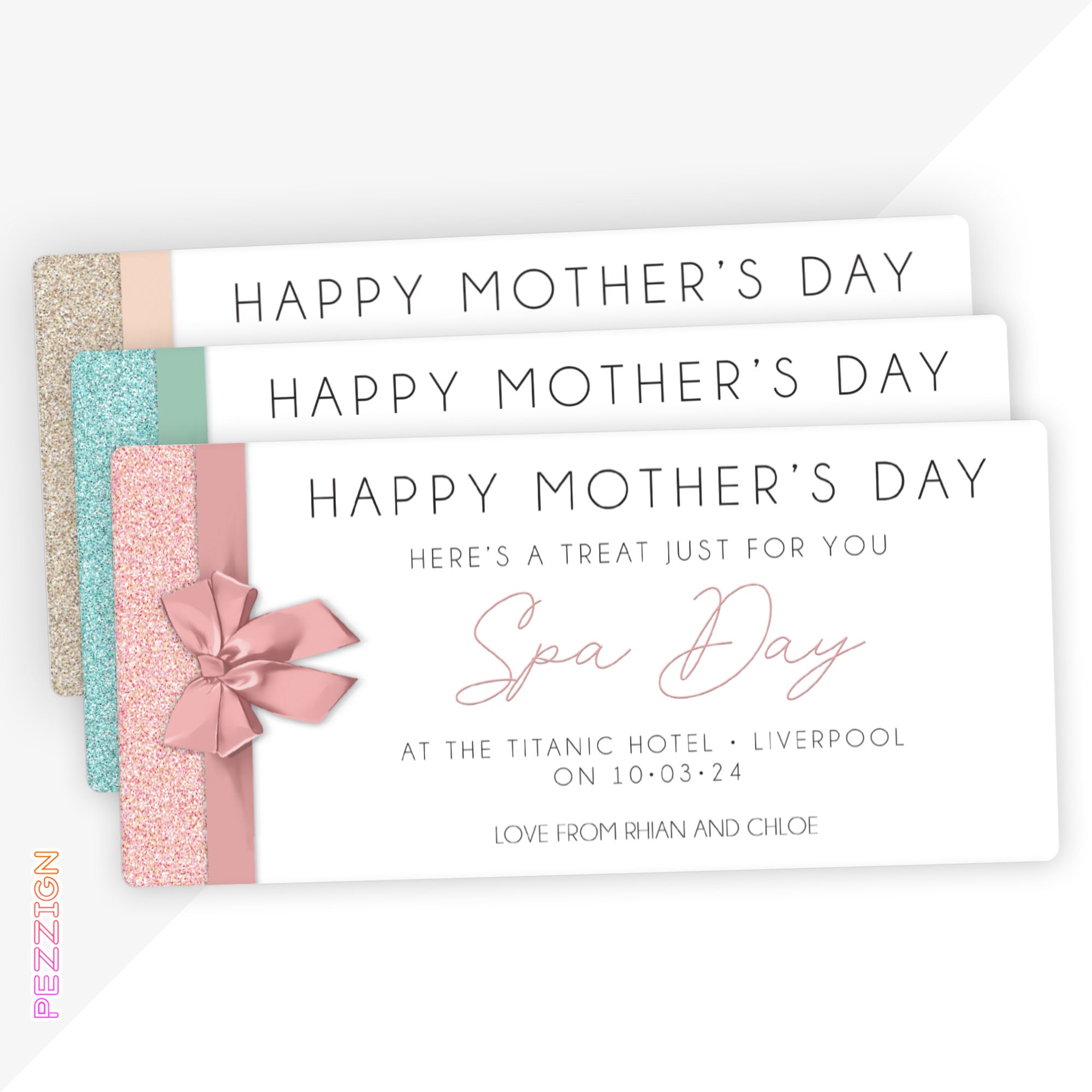 Personalised Mother's Day Spa Day Voucher - Customised Gift Idea for ...