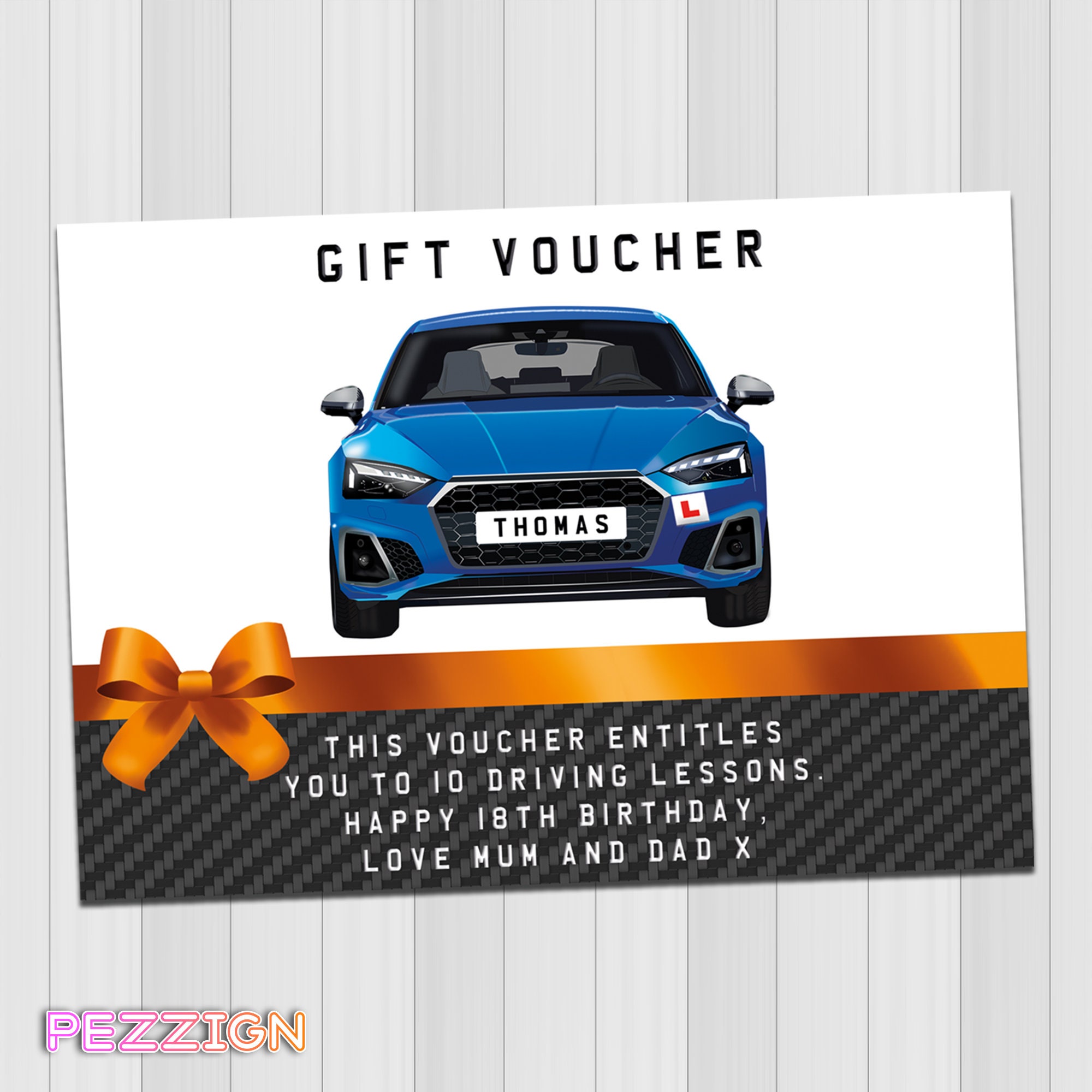 Personalised Driving Lessons Gift Voucher Birthday Gift Idea | Etsy UK