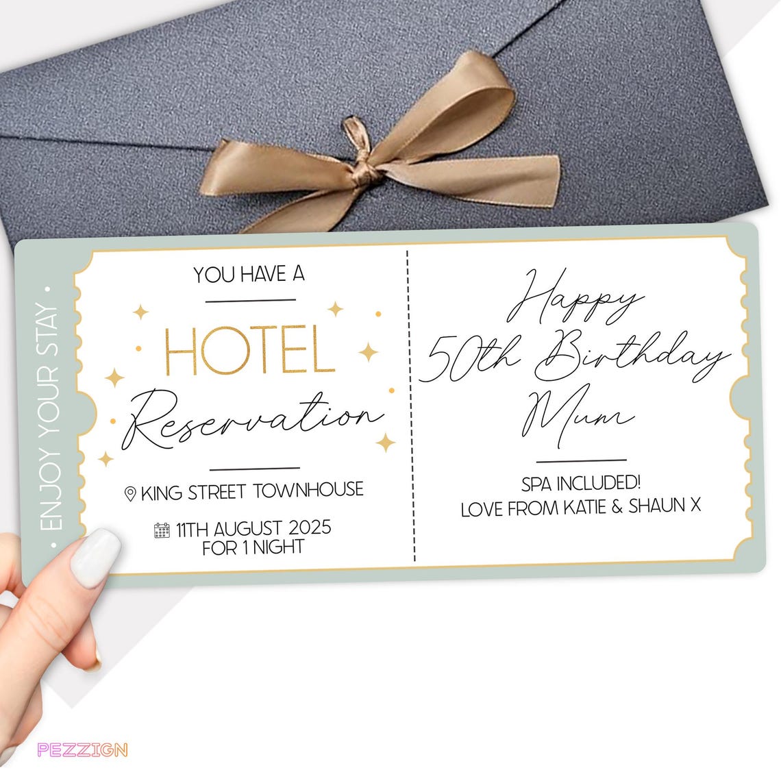 Personalised Surprise Hotel Stay Gift Voucher | Weekend Getaway Ticket ...