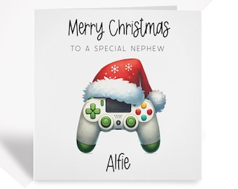 Personalised Gaming Christmas Card Gamer Controller Son Grandson Nephew ...