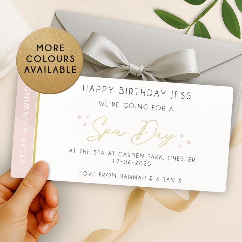 Spa Day Reveal Voucher - Etsy