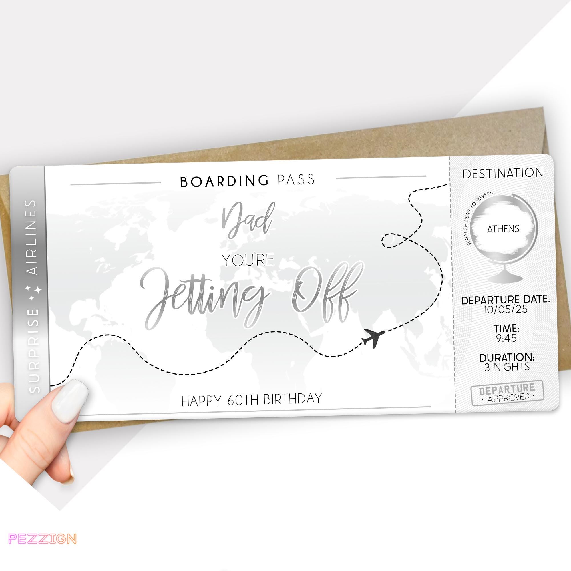 Scratch Reveal Boarding Pass – Personalised Holiday Ticket, Surprise ...