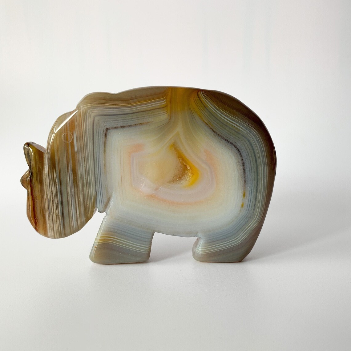 Druzy Agate Elephant Agate Elephant Carving Crystal Elephant - Etsy