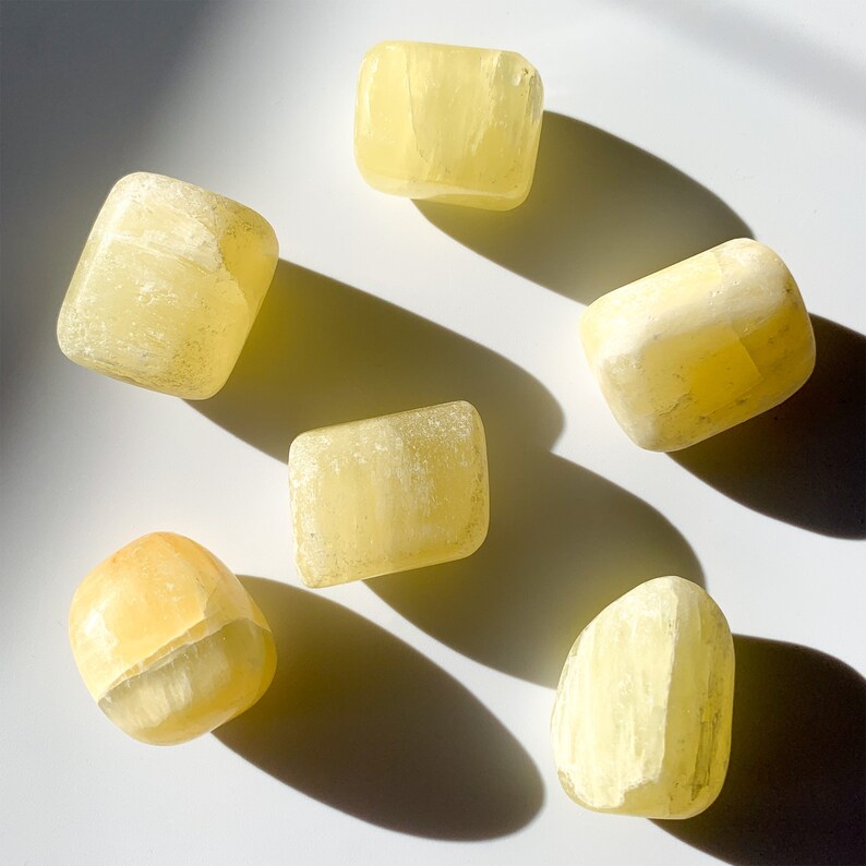 Lemon Calcite Tumbled Yellow Calcite Stones Yellow Calcite - Etsy