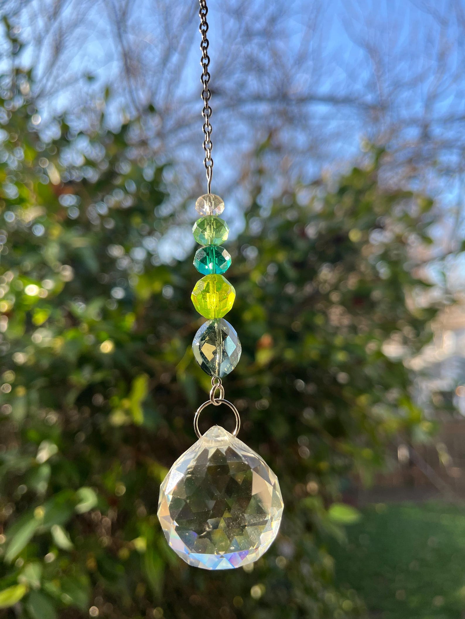 Suncatcher Crystal Prism With Colorful Glass Beads All Unique. - Etsy