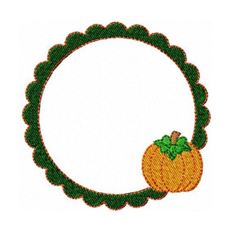 Pumpkin Scallop Frame Monogram Font Machine Embroidery Designs Instant ...
