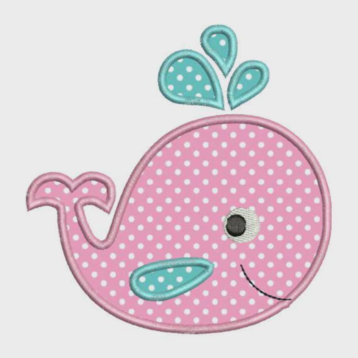 Whale Baby Cute II Applique: Machine Embroidery Design (4x4 & 5x7 ...