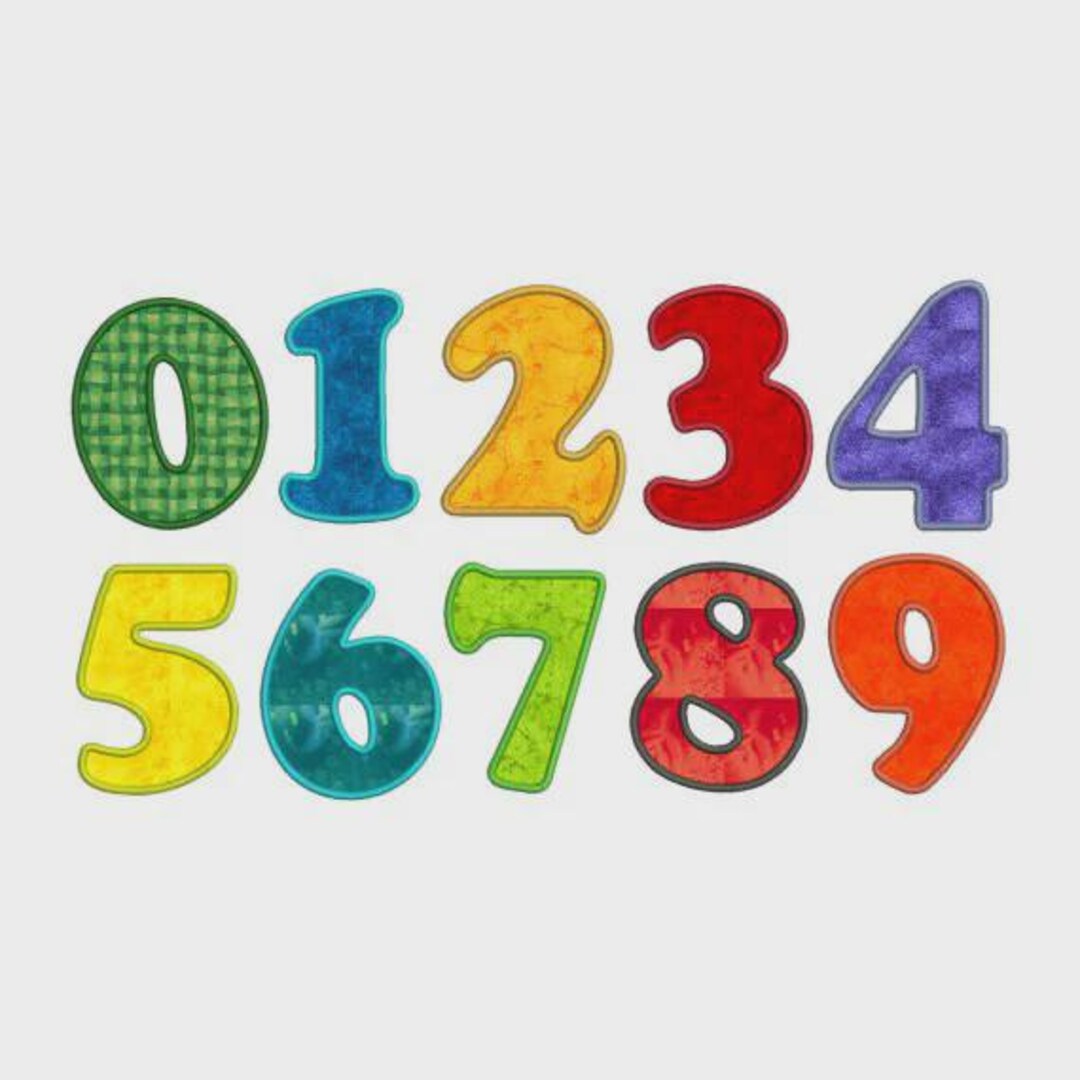 Boy Girl Birthday Age Numbers Fonts Applique Set: Machine Embroidery ...