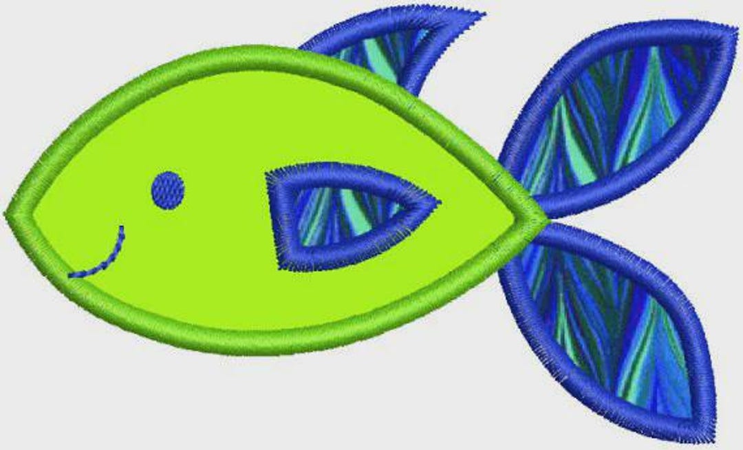 Fish Applique: Machine Embroidery Design (4x4 & 5x7) Multi Formats ...