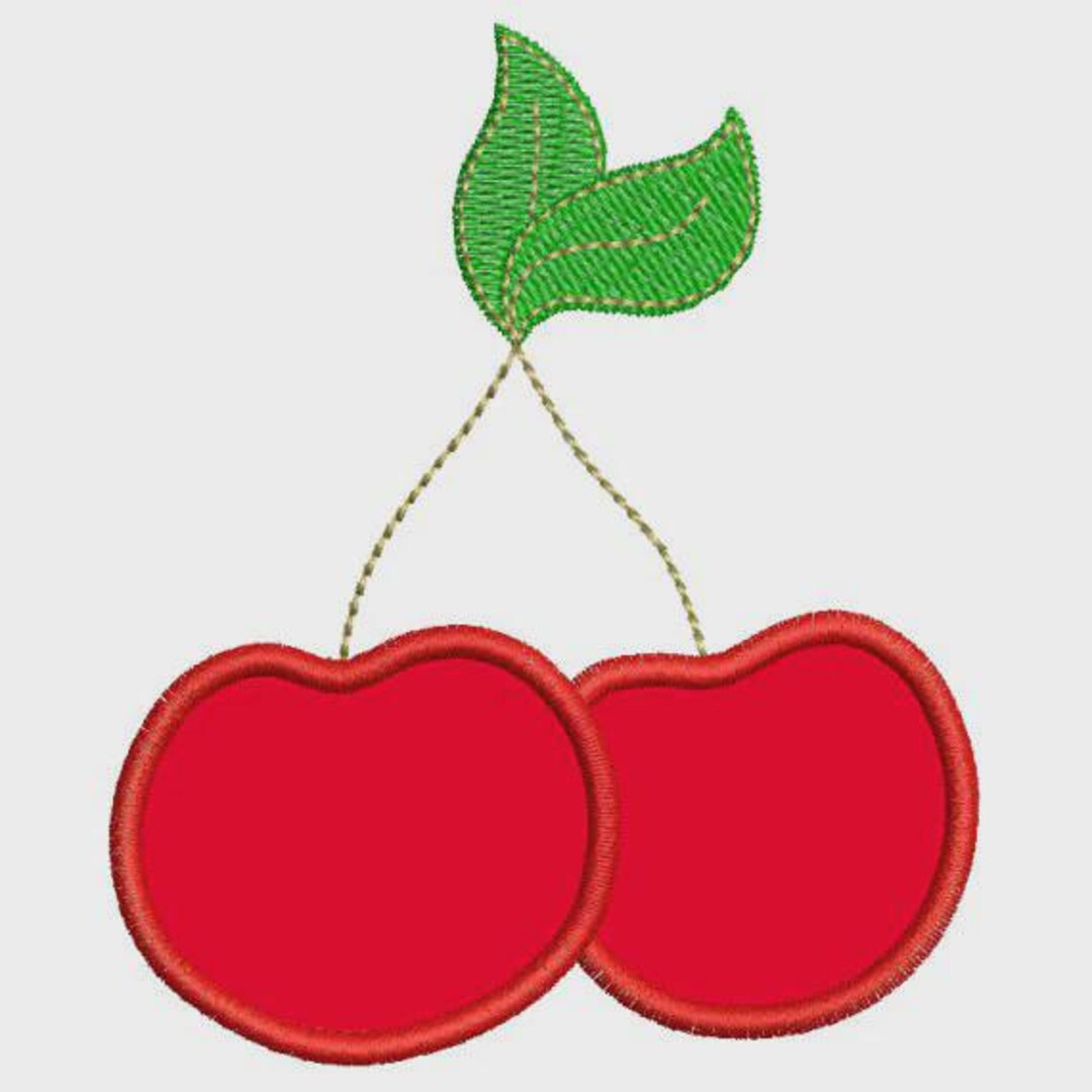 Cherry Cherries Applique: Machine Embroidery Design (4x4 & 5x7) Multi ...