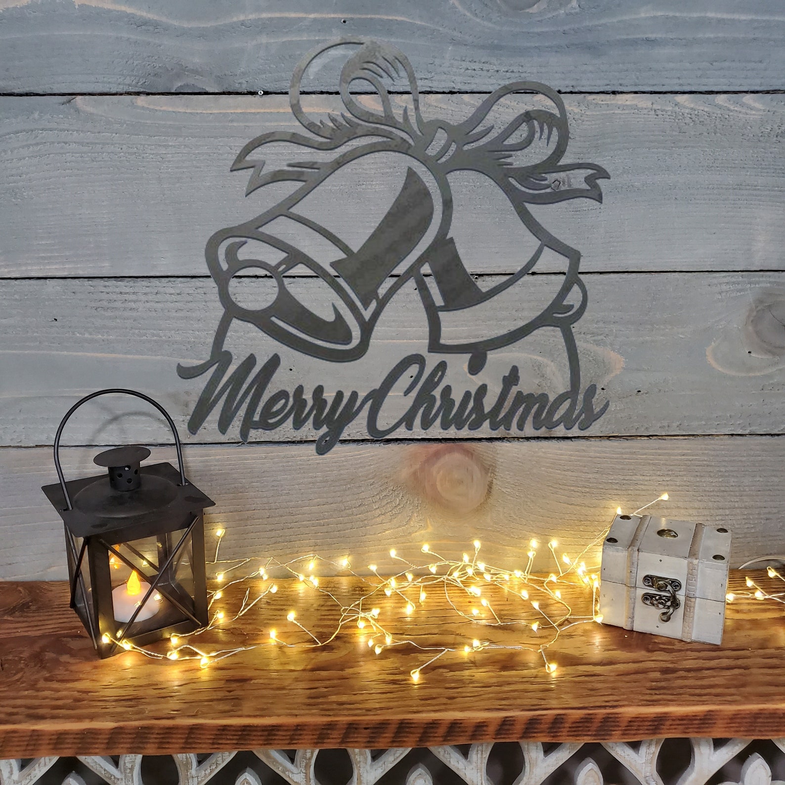 Merry Christmas Bells Metal Christmas Sign Custom Metal Sign Metal Wall ...