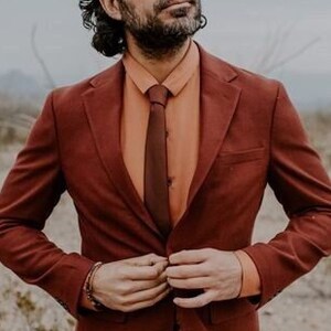 Rustic Brown Suit for Men, 2 Piece Elegant Wear for Groom and Groomsmen ...