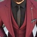 Maroon Suit for Men, 3 Piece Suit for Groom and Groomsmen, Formal Suit ...