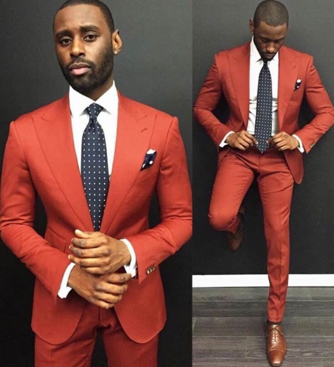 Rustic Brown Suit for Men 2 Piece Elegant Suit for Office - Etsy