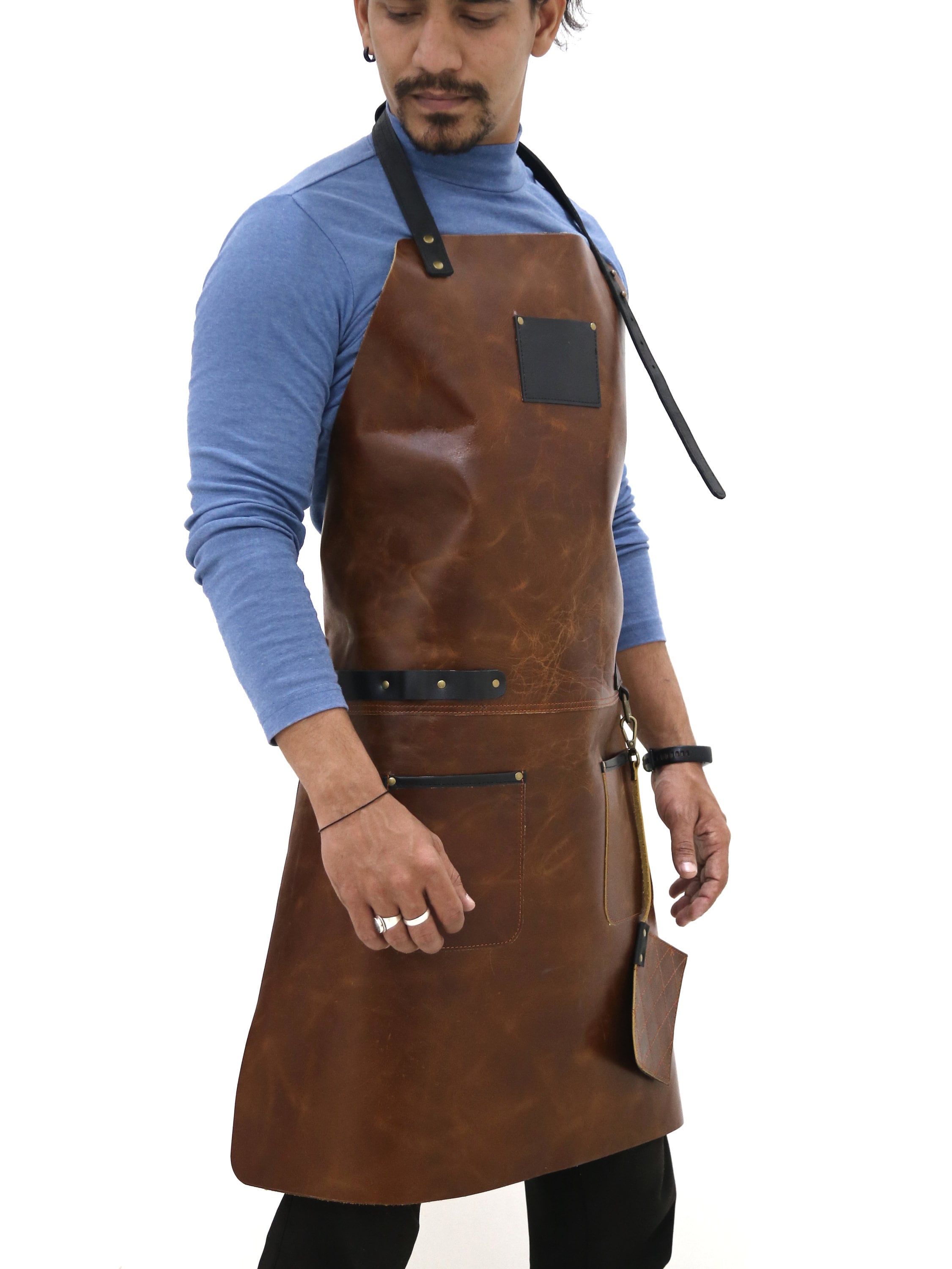 Classic Leather Waterproof Kitchen Apron Barista Apron Barber Etsy Uk