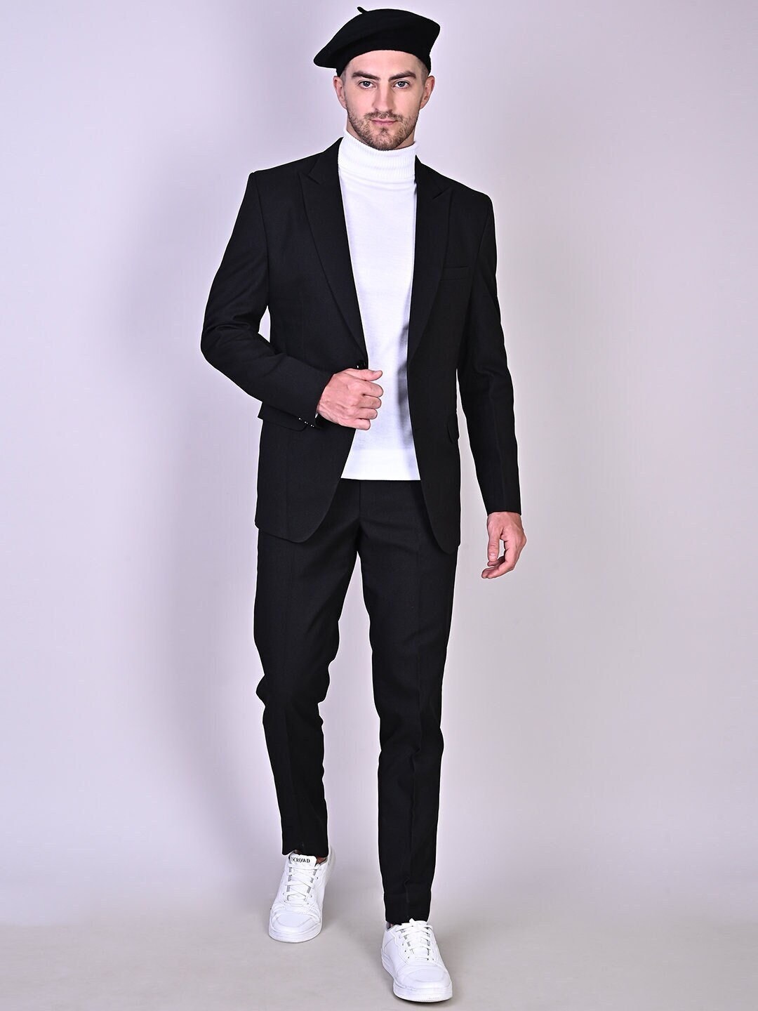 Black Tweed Suit for Men 2 Piece Suit for Groom and - Etsy