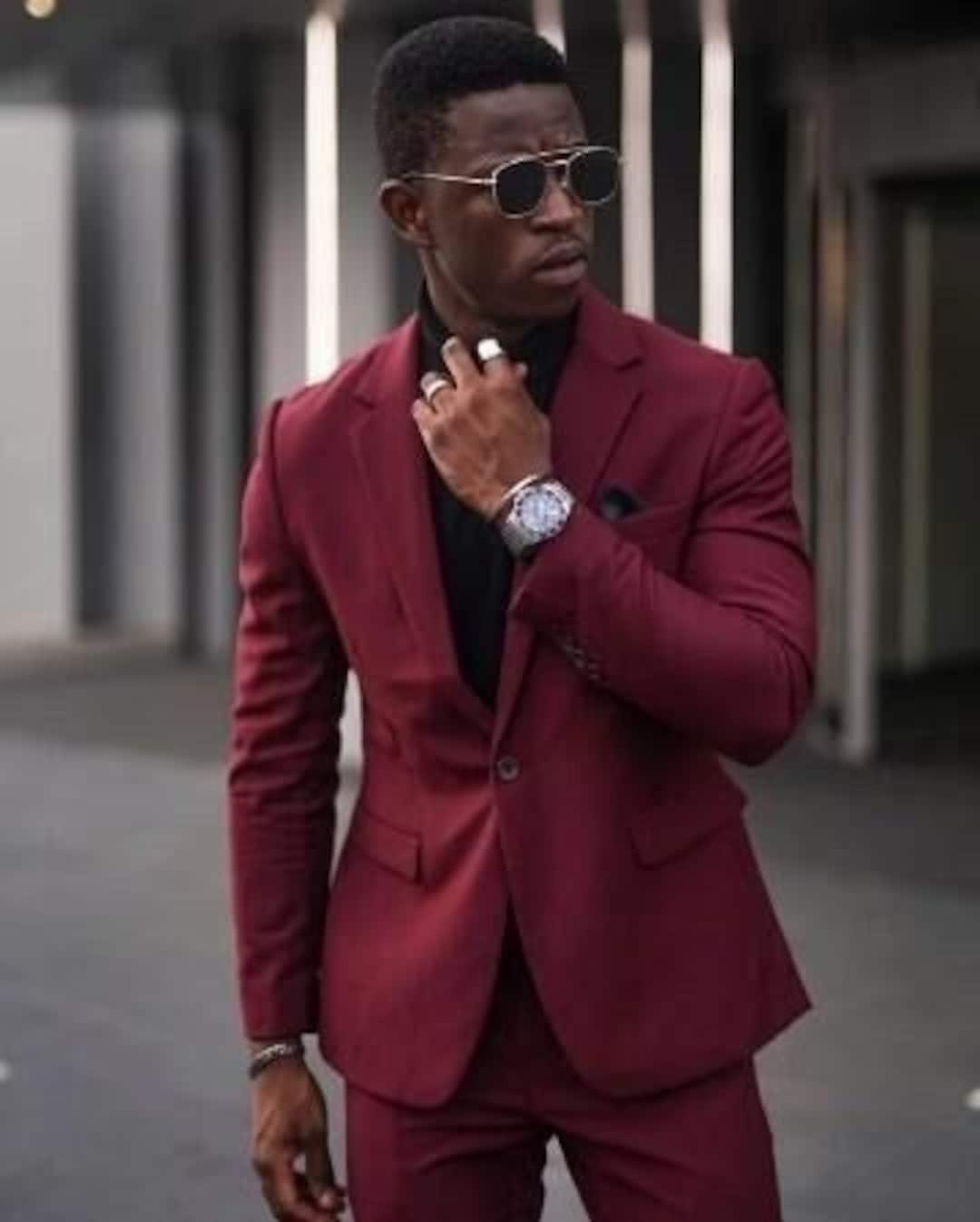 Maroon Men Suits, Summer Suit, 2 Piece Suits, Wedding Suits, Men Dinner ...