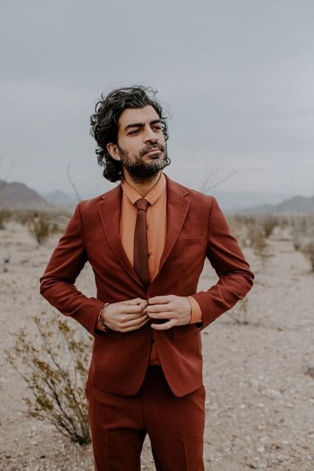 Rustic Brown Suit for Men, 2 Piece Elegant Wear for Groom and Groomsmen ...