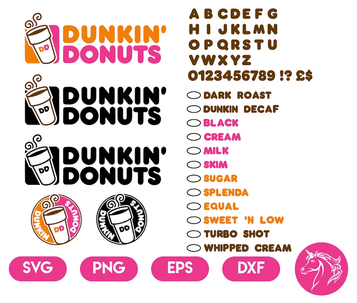 Dunkin Donuts Coffee Svg Dunkin Donuts fonts Svg Dunkin Logo | Etsy