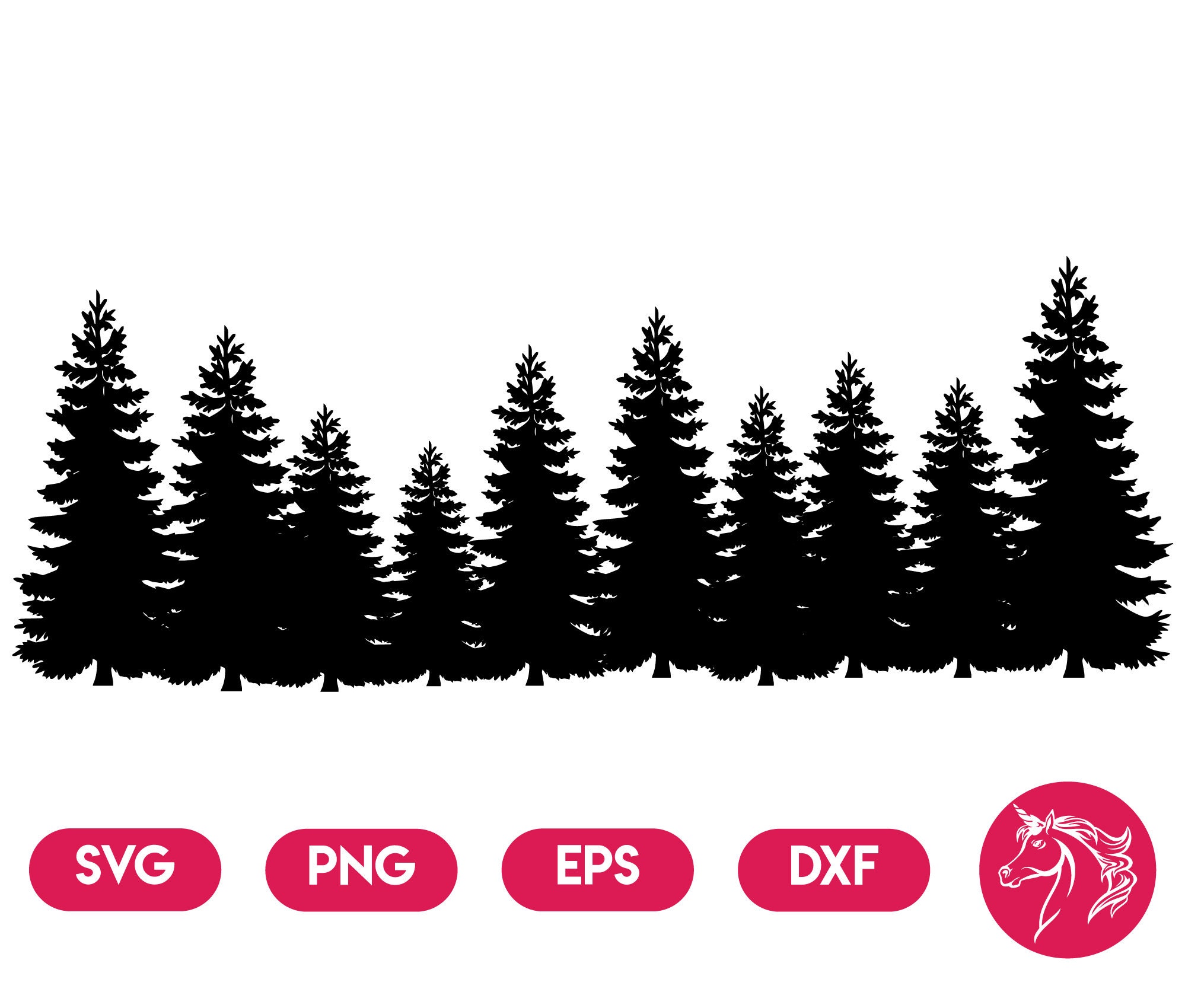 Pine forest svg Movable trees clipart forest silhouette svg | Etsy