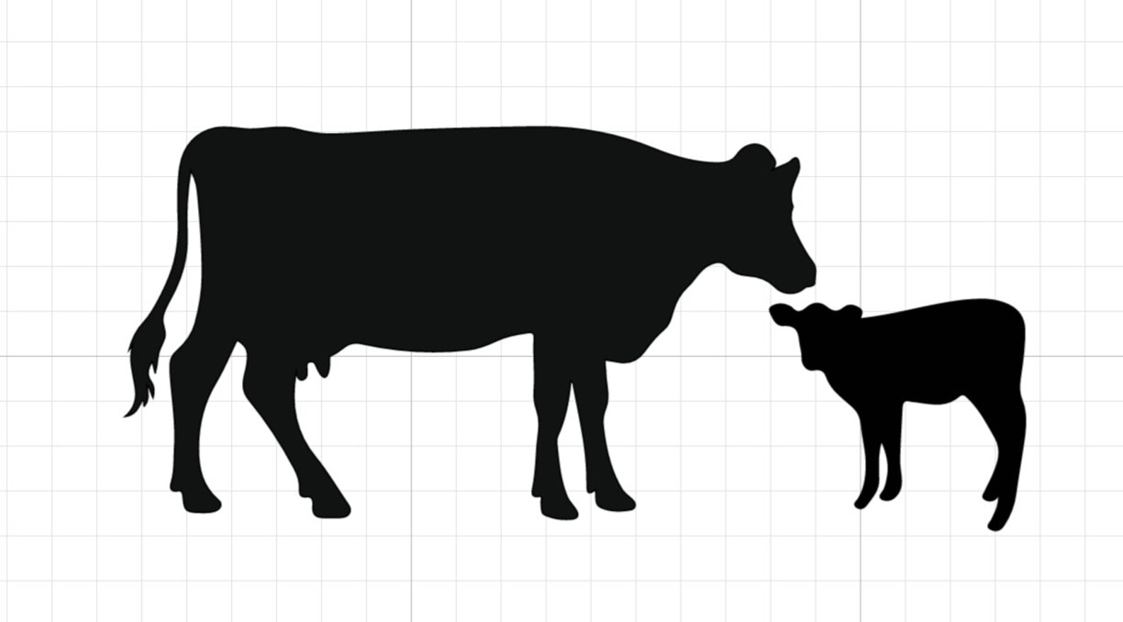 Cow and Calf Svg Farm animals Png farmhouse Clipart Cut | Etsy