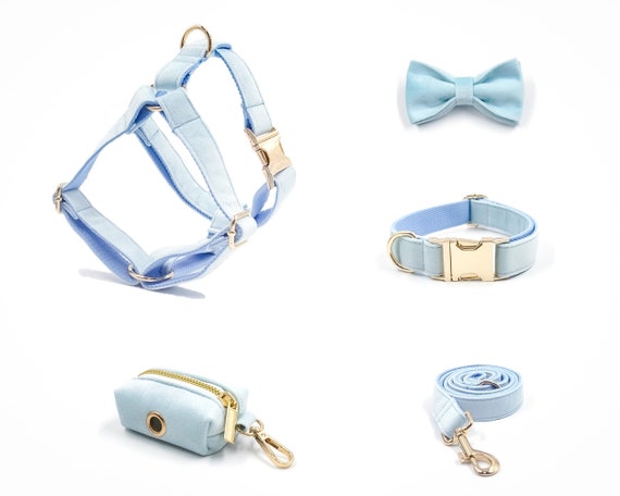 Blue Velvet Personalised Harness With Gold Hardwarestep in - Etsy