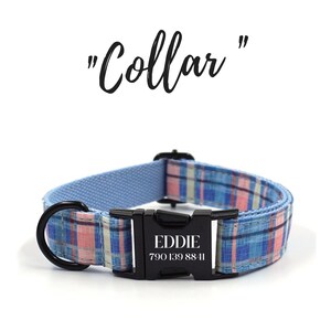 Blue Plaid Personalised Dog Harness Handmade Harness Collar - Etsy