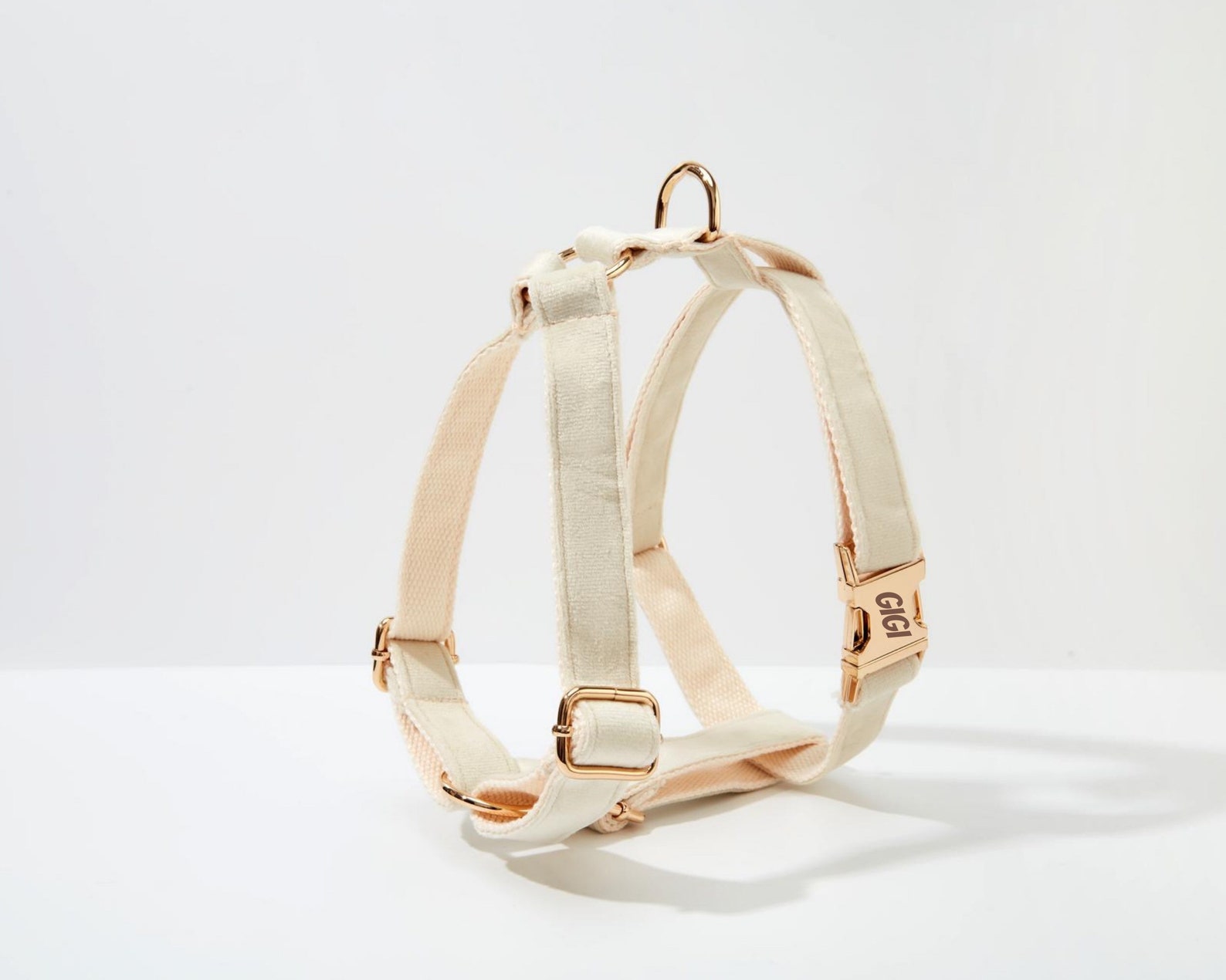 Ivory Velvet Personalized Harness With Gold Hardware,fancy Velvet ...