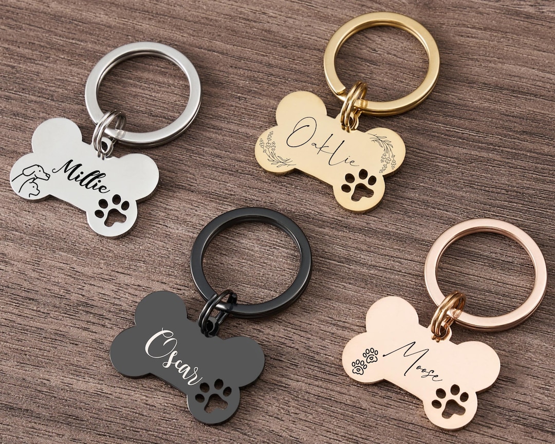 Personalized Dog Collar Name Tag,durable Stainless Steel Pet ID Tag for ...