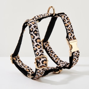 Black Leopard Print Dog Harness Leash Set,fancy Puppy Harness Collar ...