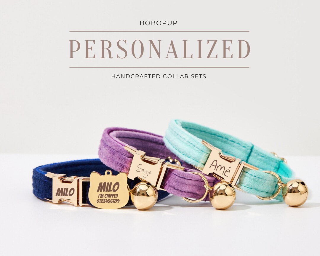 Personalized Pet Collar Leash Set for Pet Owner,custom Cat Collar Bow ...