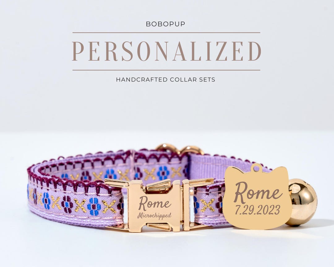 Fancy Pet Collar Leash for Cat Birthday Gift,personalized Puppy Collar ...