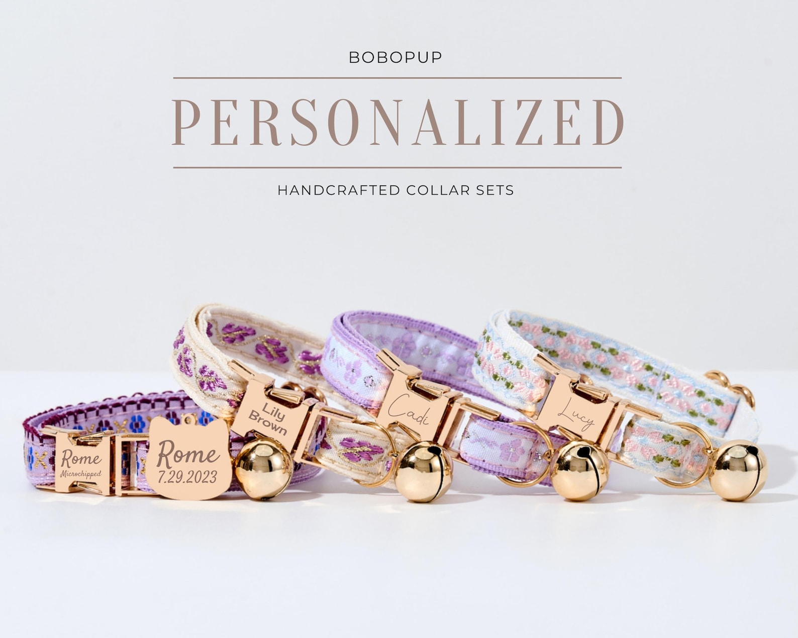 Fancy Pet Collar Leash for Cat Birthday Gift,personalized Puppy Collar ...