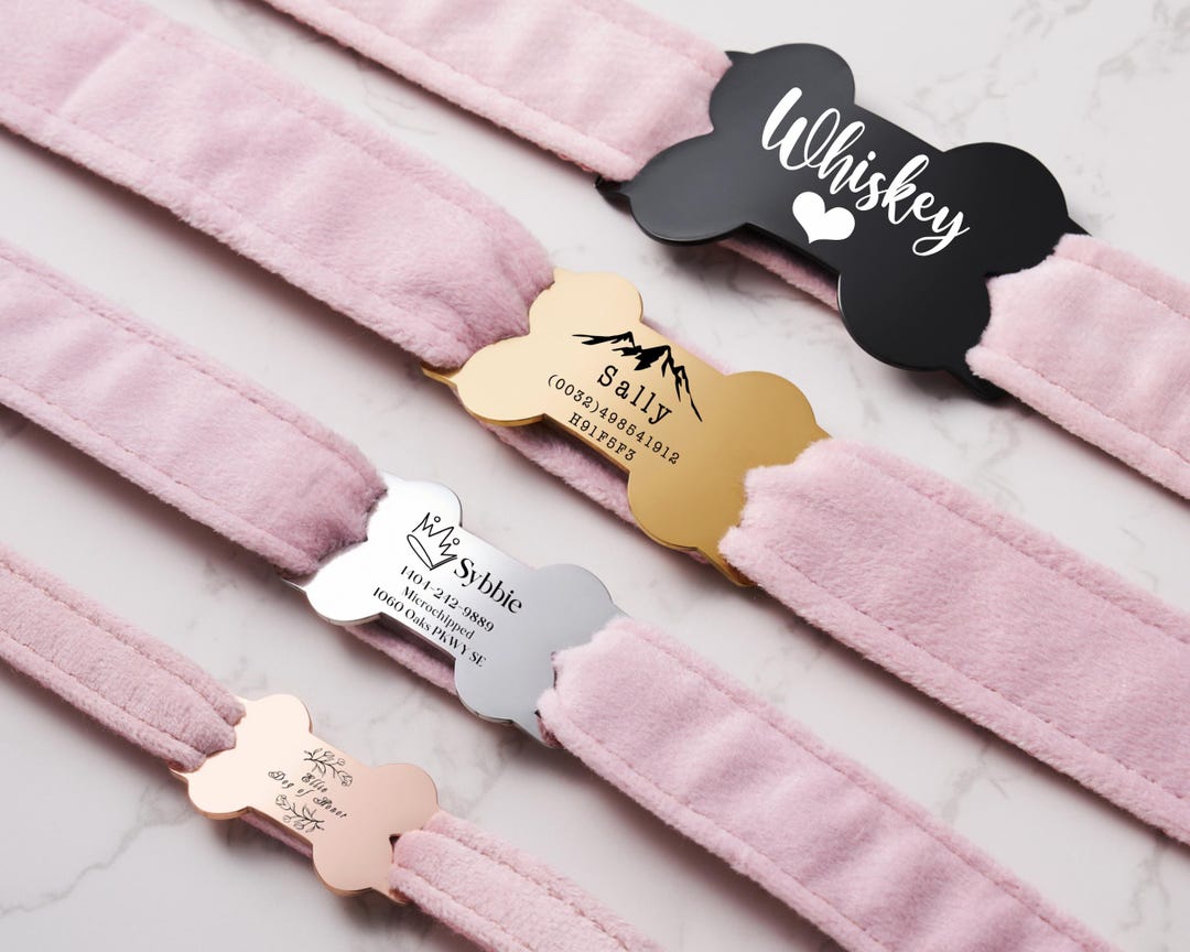 Personalized Metal Pet Name Tag for Pet Owners,handmade Silent ID Tag ...