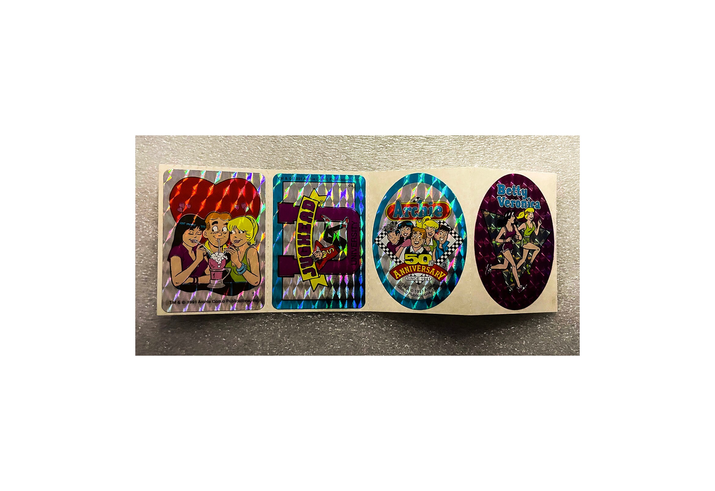 Archie Comics 1991 50th Anniversary 4 Card Hologram Sticker Set ...