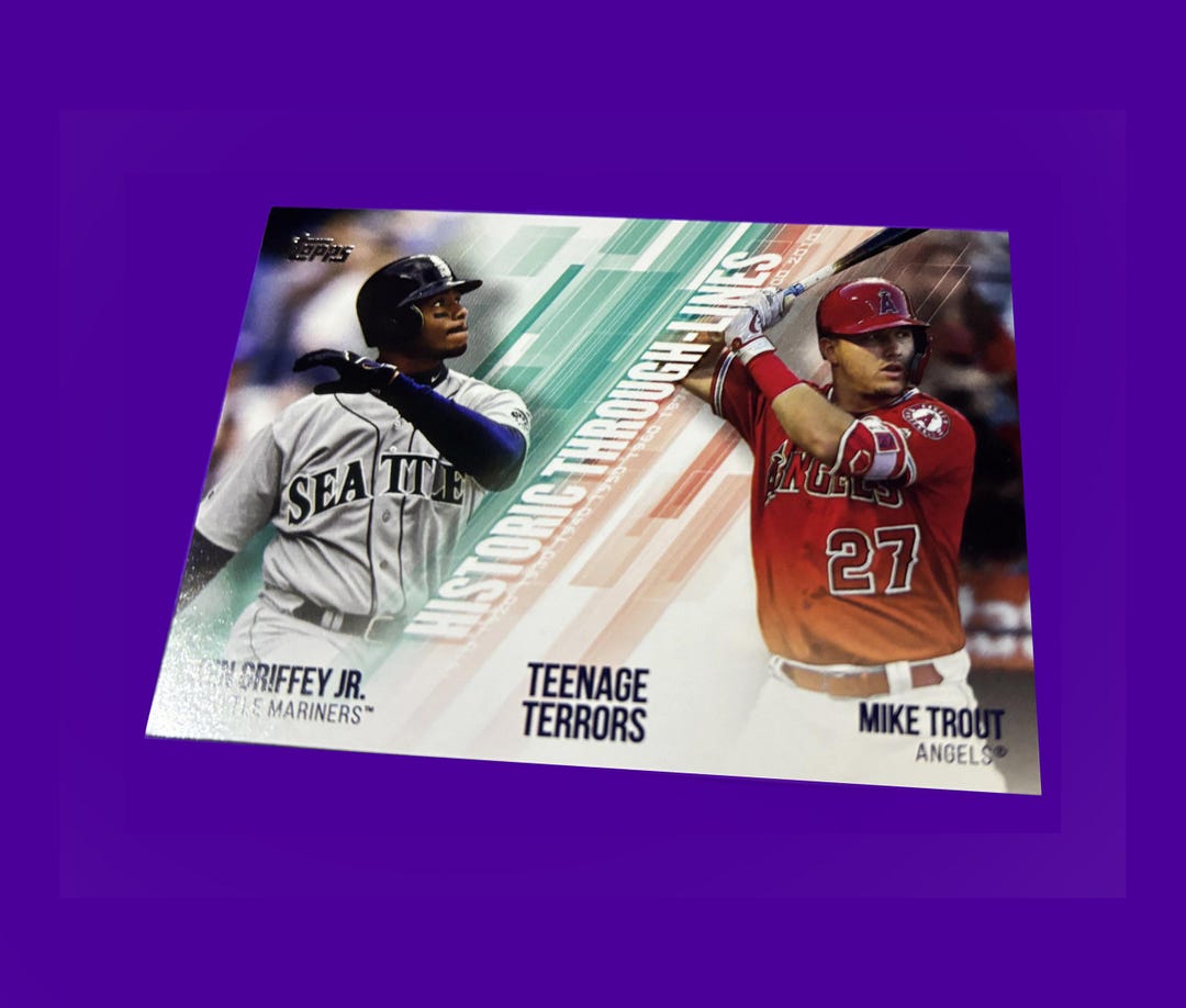 Ken Griffey Jr, Mike Trout (2019) Topps Historic Through Line W/top ...