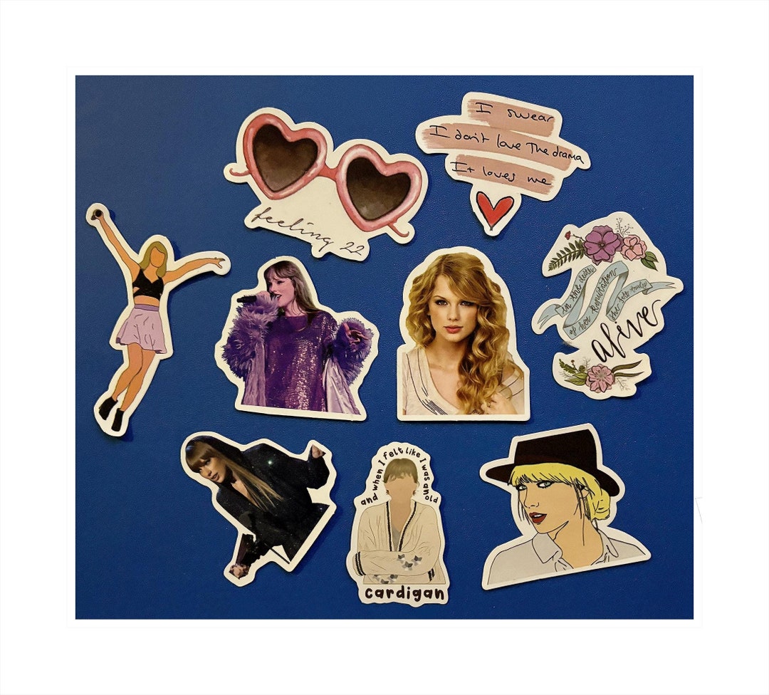 Taylor Swift 8 Piece Stickers Set for Swifties, Free Shipping - Etsy