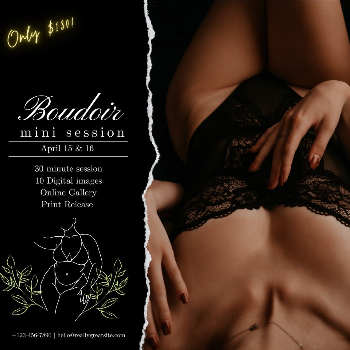Boudoir Mini Session Template, Boudoir Marketing, Boudoir Minis, Canva, Instant Download ...