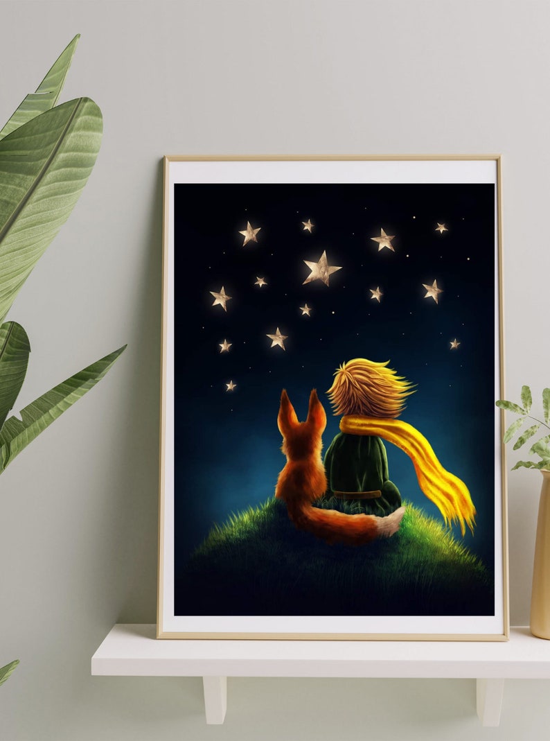 The Little Prince and the Fox, Artdecor, Printable PNG - Etsy