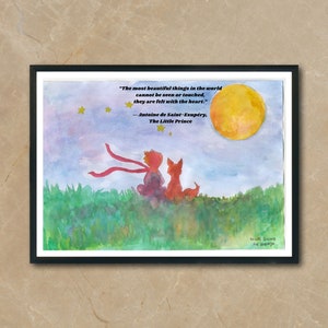 Le Petit Prince Poster The Little Prince Watercolor Handmade | Etsy