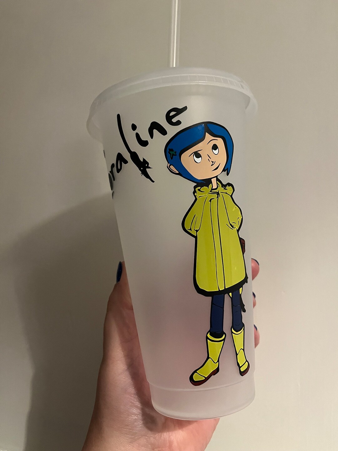 Coraline Style Frosted Cold Cup // Personalised Birthday Christmas Gift ...