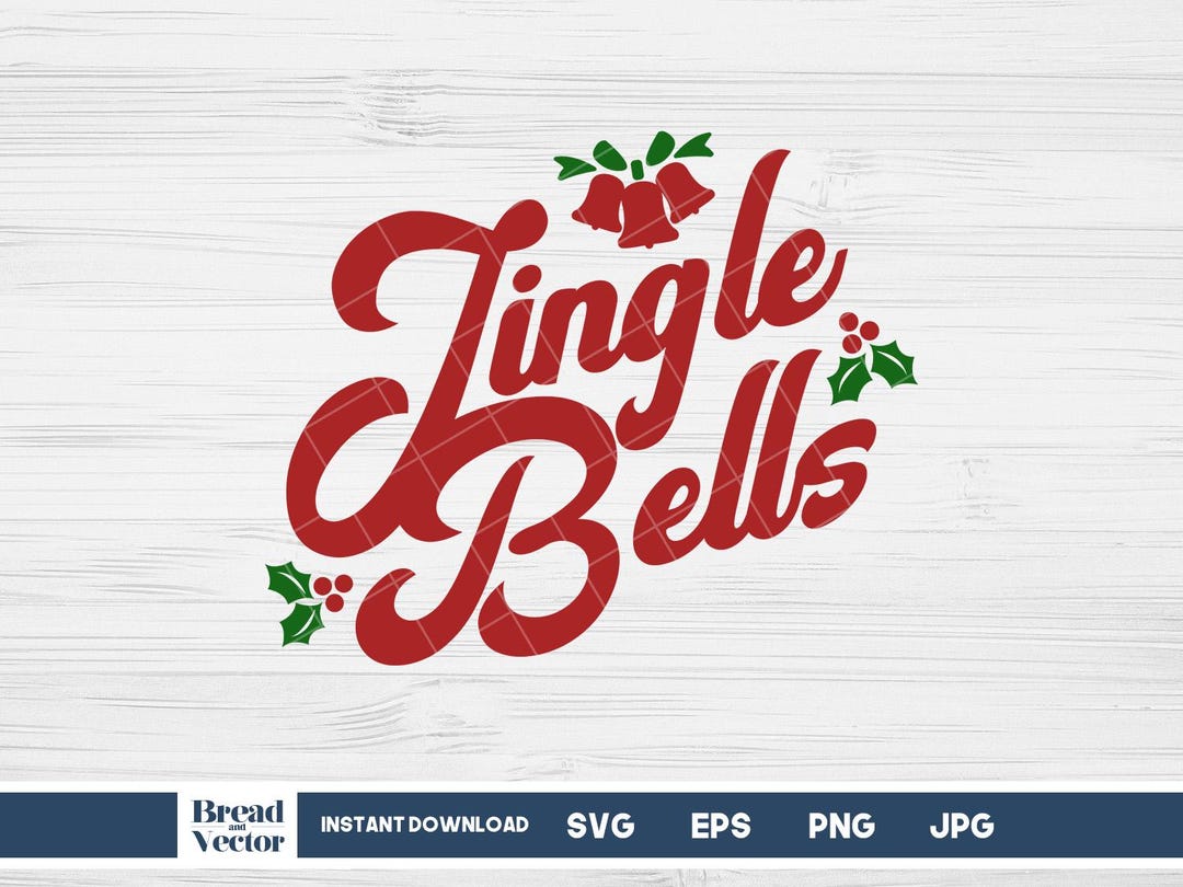 Jingle Bells Christmas Svg, Design Cut File for Cricut, Silhouette ...